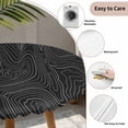 Black Abstract Round Tablecloth for 36-44 Inch Tables,Fitted Table ...