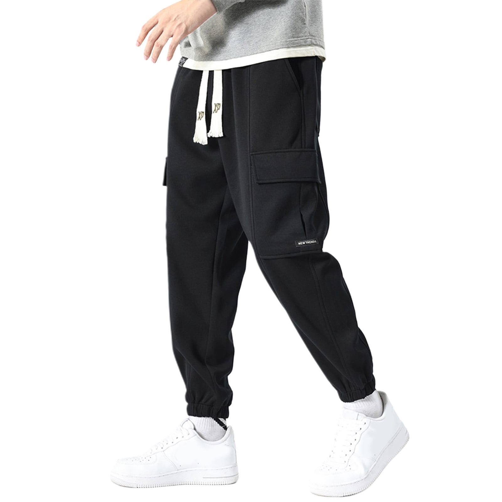 JHLZHS Men's Pants Elastic Waistband Jeans Mens Ankle Sports Nine Point ...