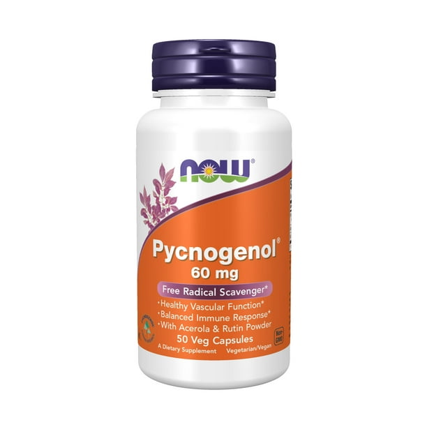 NOW Supplements, Pycnogenol 60 mg (a Unique Combo of Proanthocyanidins ...