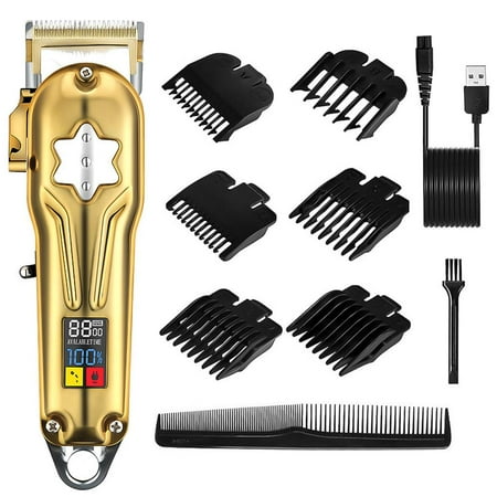 Hair Clipper Gold Hair Trimmer Professional Hair Cutter 2000mAh USB ...