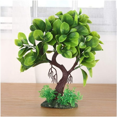 Artificial Plants Green Small Tree Broadleaf, for Reptile Tank ...