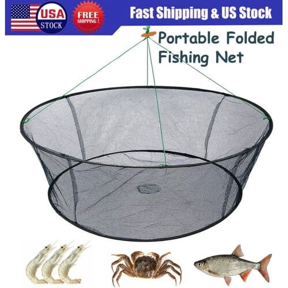 Mesh Crab Fishing Net Crayfish Lobster Shrimp Prawn Hand Trap Fishing ...