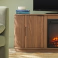 Walker Edison Modern Reeded 60” Fireplace TV Stand - Mocha - Walmart.com