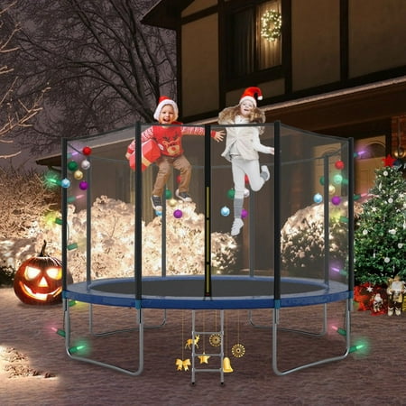 Trampoline with Safety Enclosure Net, Heavy Duty Jumping Mat, Spring ...