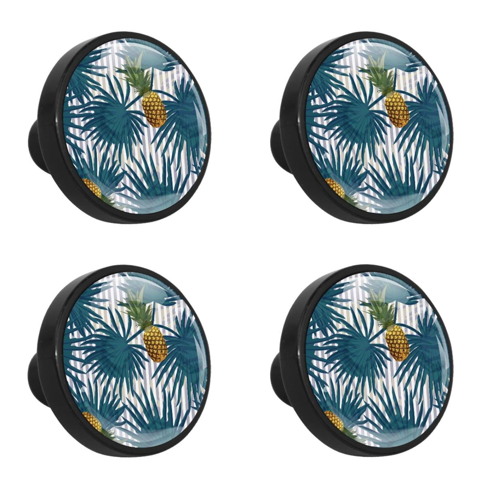 4 Pcs Watercolor Tropical Floral Knobs for Kitchen Cabinet Cupboard ...