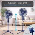 16-Inch Oscillating Pedestal Fan with Remote Control, 3-Speed High ...