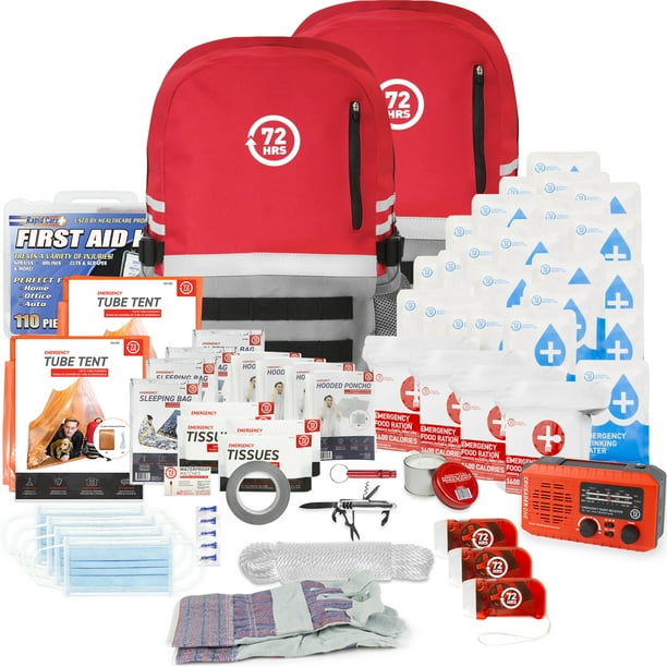 72 HRS Kit de Survie d'Urgence Deluxe - Kit de Survie de 72 Heures pour Tremblement de Terre ...