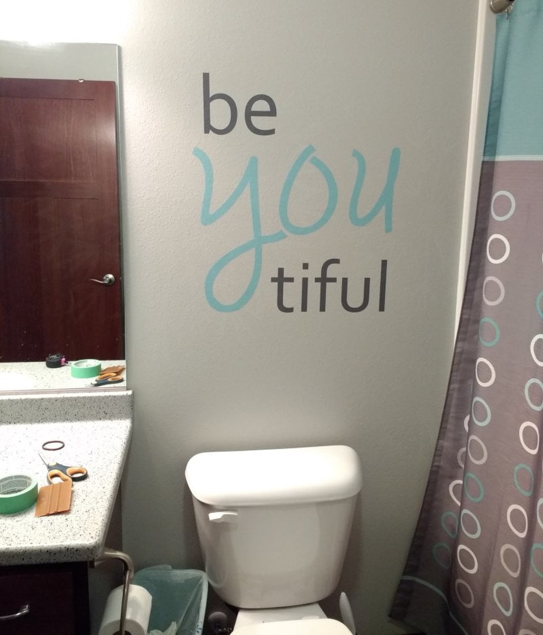 Girls Bathroom Wall Decor Be You Beautiful Decal Inspirational Sticker ...