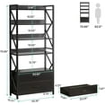 Tribesigns Bookshelf with Drawers, 70.8" Modern Bookcase with 2 Drawers ...