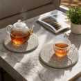 7 Pcs Woven Cotton Coasters with Stand – Absorbent, Non-Slip Drink ...