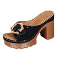 YLYL Women Wedge Platform Slippers 2026 Chunky Block Heel Open Toe Slip ...