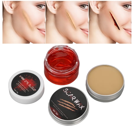 Scar Wax Fake Blood Gel Kit,Halloween Face Makeup Skin Wax,Horror Style ...