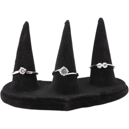 Finger Ring Showcase, Jewelry Storage Counter with Black Velvet Ring ...