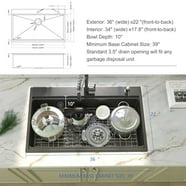 Ruvati 33 in Workstation Two-Tiered Ledge Kitchen Sink Drop-in Topmount ...