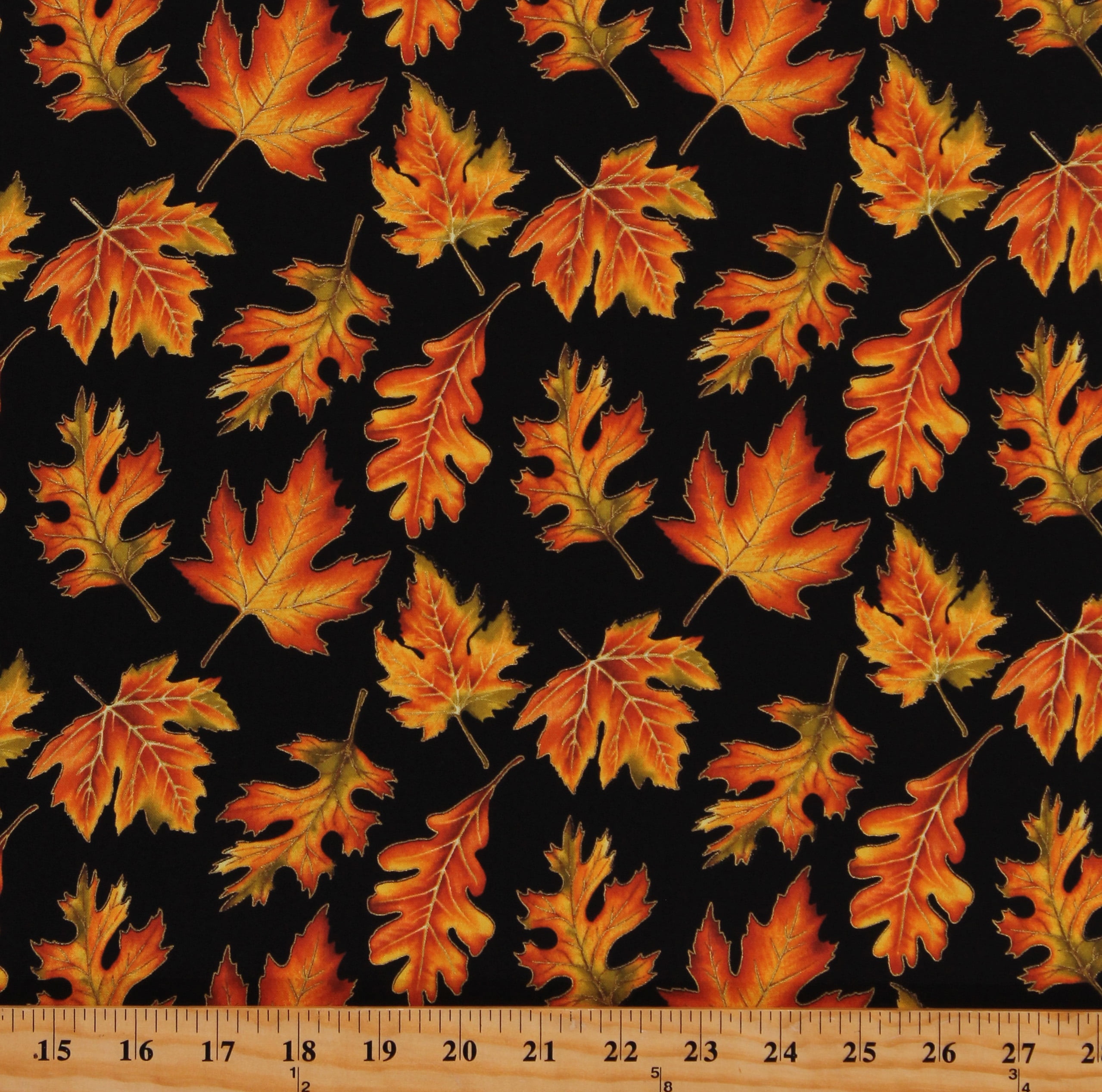 Cotton Fall Autumn Harvest Leaves Trees Colors Thanksgiving Black ...