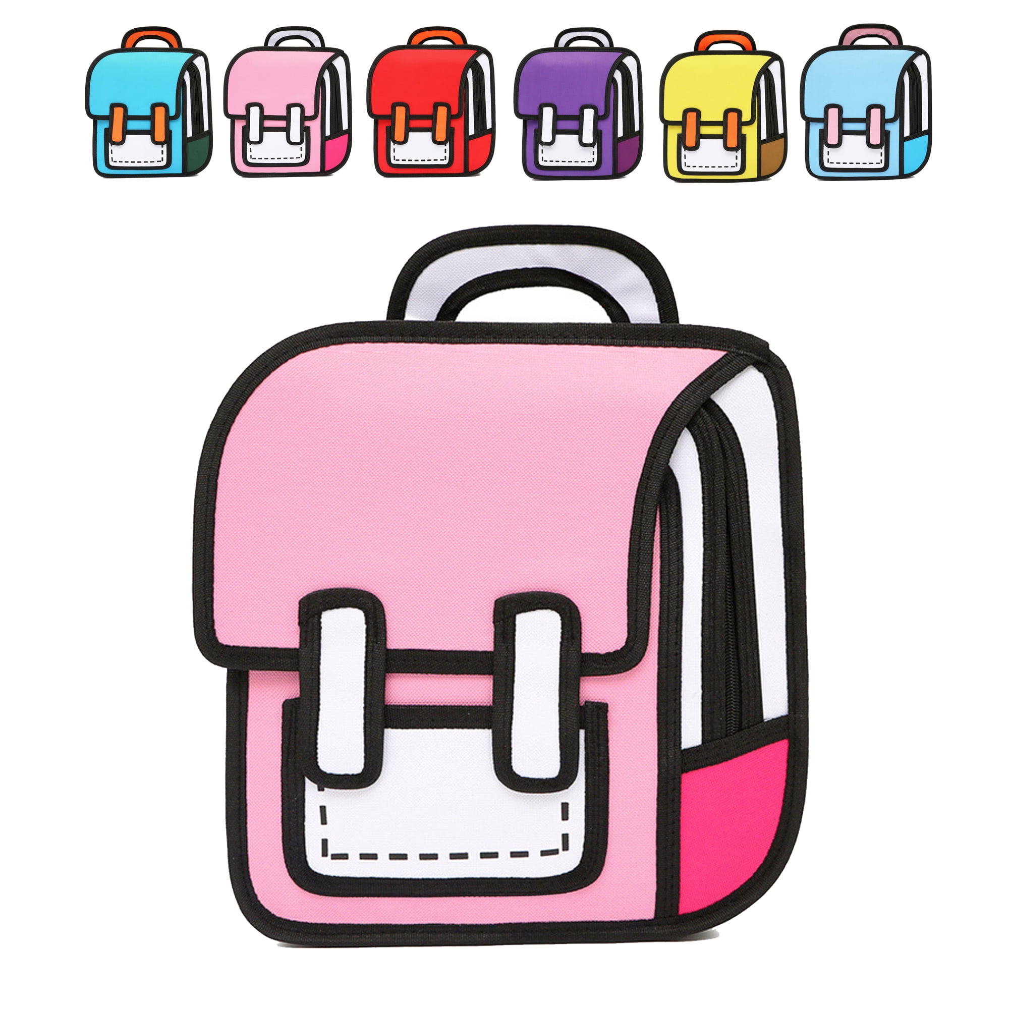 Jump Style School Bag Teenager Girls Backpack Graffiti Drawing 2D ...