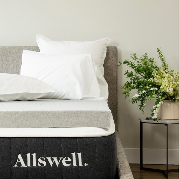 Allswell 3" Sleep Cool Memory Foam Mattress Topper Infused with ...