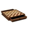 French Staunton Chess & Checkers Set - Weighted Pieces, Brown & Natural ...