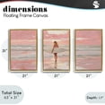 Stupell Industries Pink Sky Surfer Sunrise 3 Piece Gold Framed Floater ...
