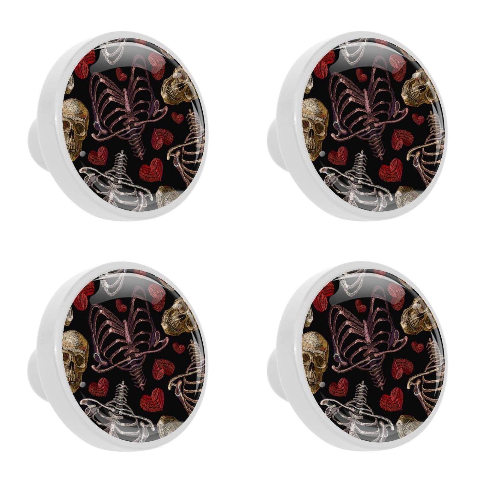 4 Pcs Skull Knobs for Kitchen Cabinet Cupboard Dresser Bookcase Drawer ...
