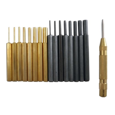 ABN Large Brass Punch Set, 2pc Automotive Metal Tool Kit, Chisel ...