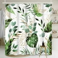 SUNOLIFE Tropical Palm Shower Curtain,Dark Green Plant Leaves ...