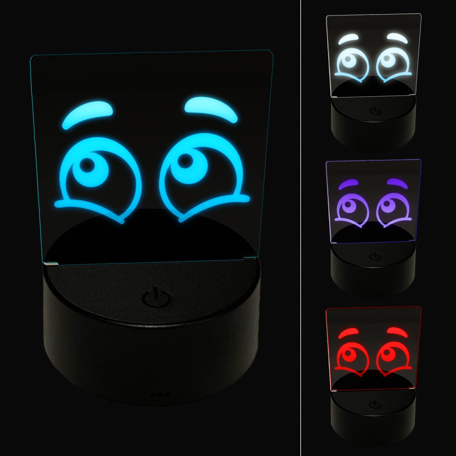 Cartoon Eyes Happy Joyous LED Night Light Sign 3D Illusion Desk ...