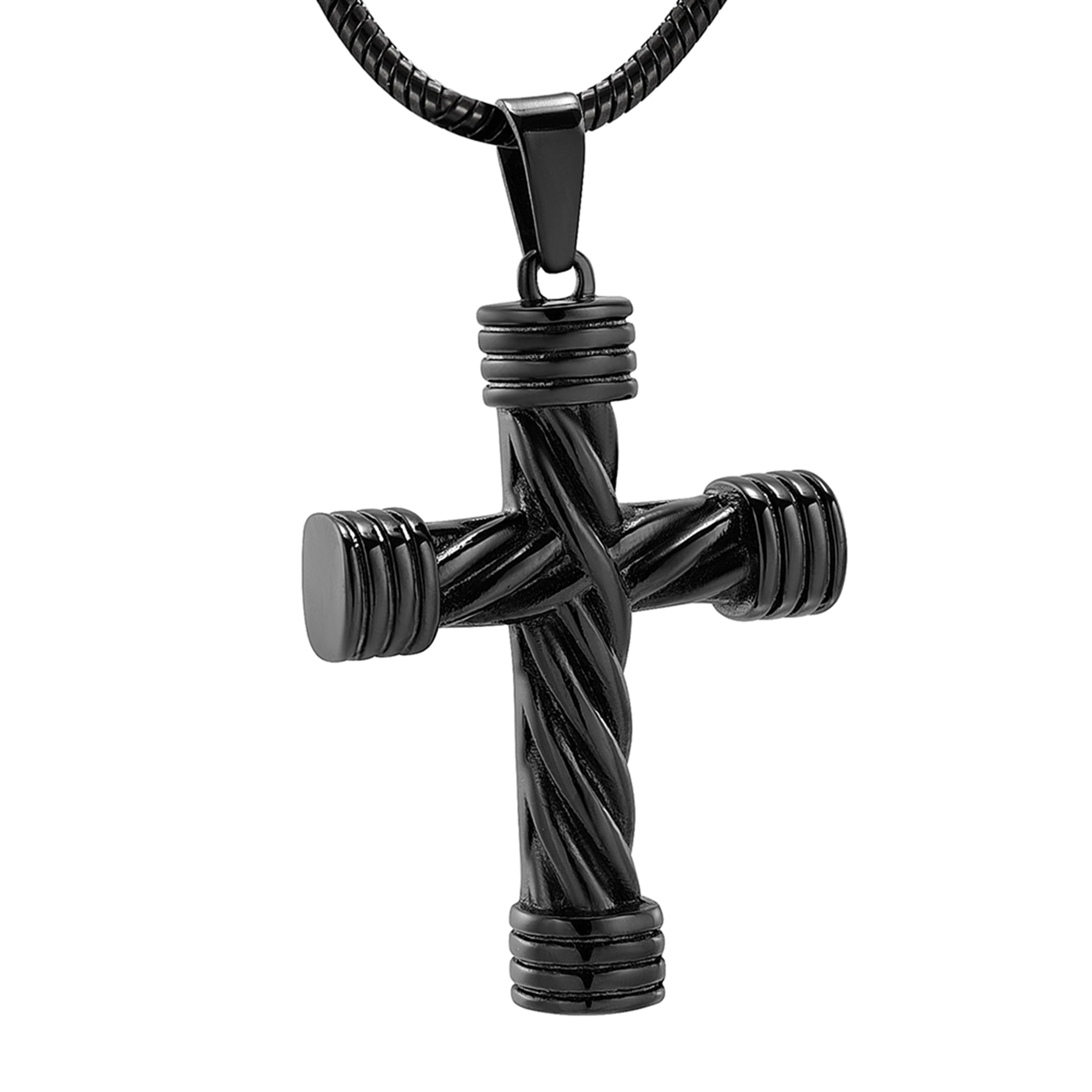 Rope Winding Cross Cremation Ashes Urn Pendant Necklace Memorial ...