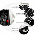 Black Dog Bathroom Shower Curtains with 12 Hooks Polyester Waterproof ...