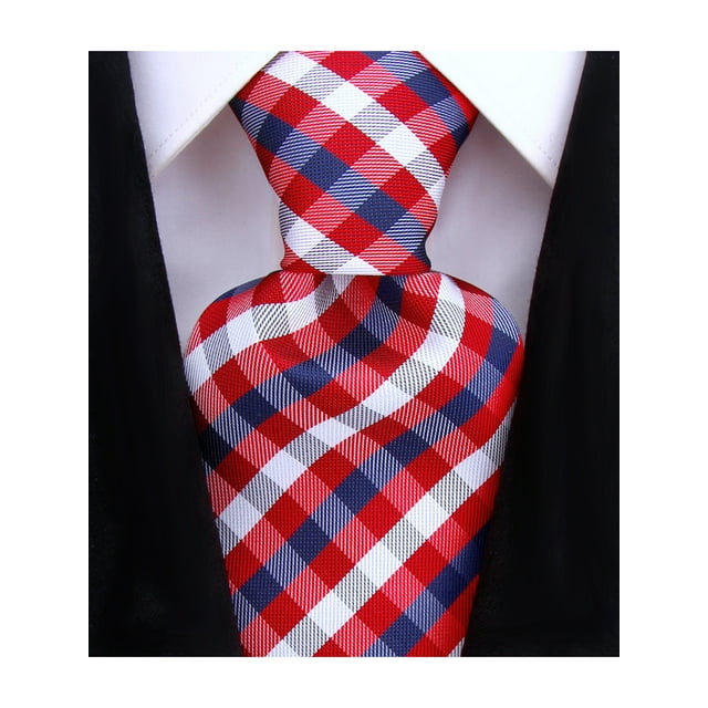 Red Gingham Plaid Tie for Him | Mens Red and Blue Necktie | Corbatas ...