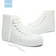 Obtaom Women’s Platform High Top Canvas Shoes Comfy Platform Hi Top ...