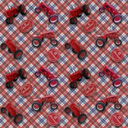 36" X 44" Panel McCormick Farmall Farm Tractor Barn Plaid Pillow Cotton ...