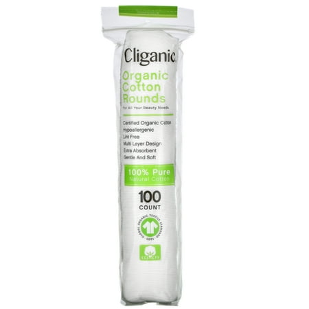 Cliganic, Organic Cotton Rounds, 100 Count | Walmart Canada