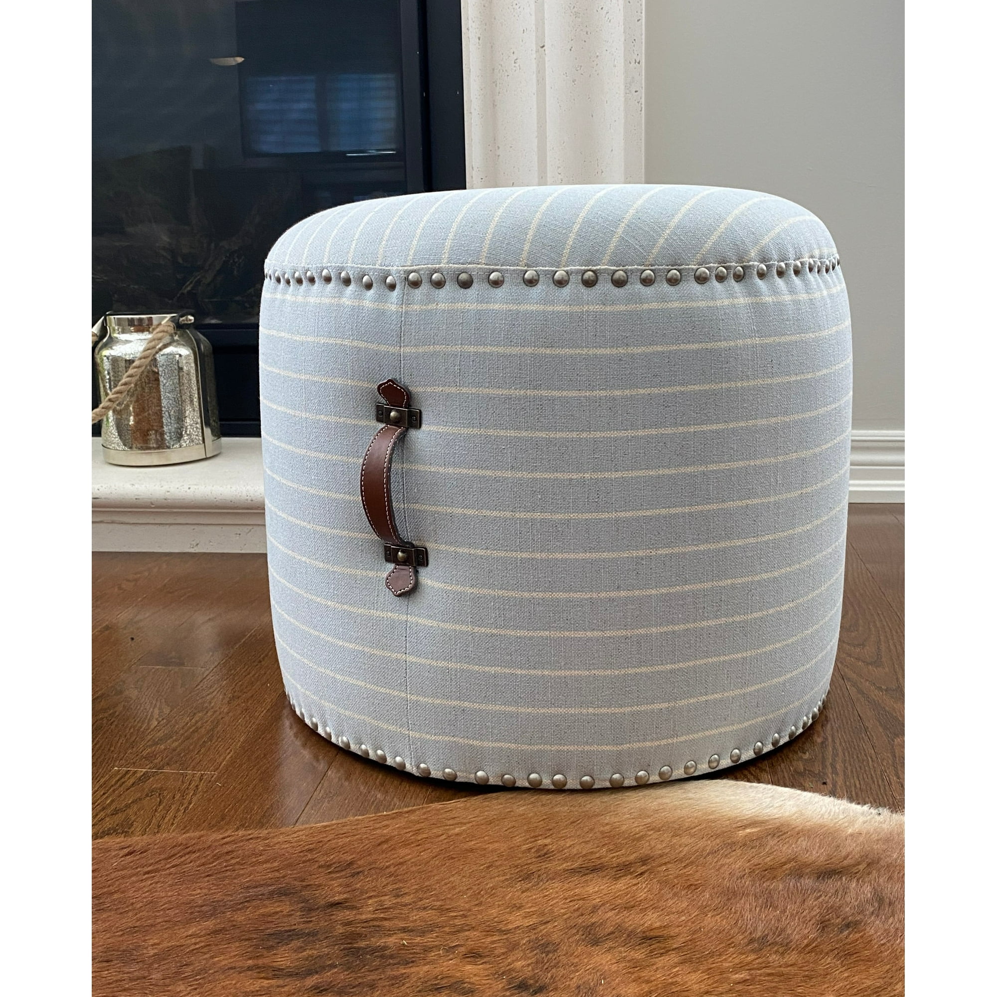 Click here for Seat4u Home Round Upholstered Johnnie Ottoman Pouf... prices