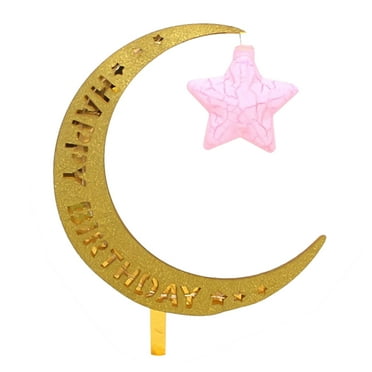 MRLESS 1 Set Acrylic Moon and Star Cake Toppers for Baby Shower and ...