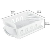 Sterilite Large Dish Drain Rack Kitchen Set, 2 Piece Sink Drainer Kit ...