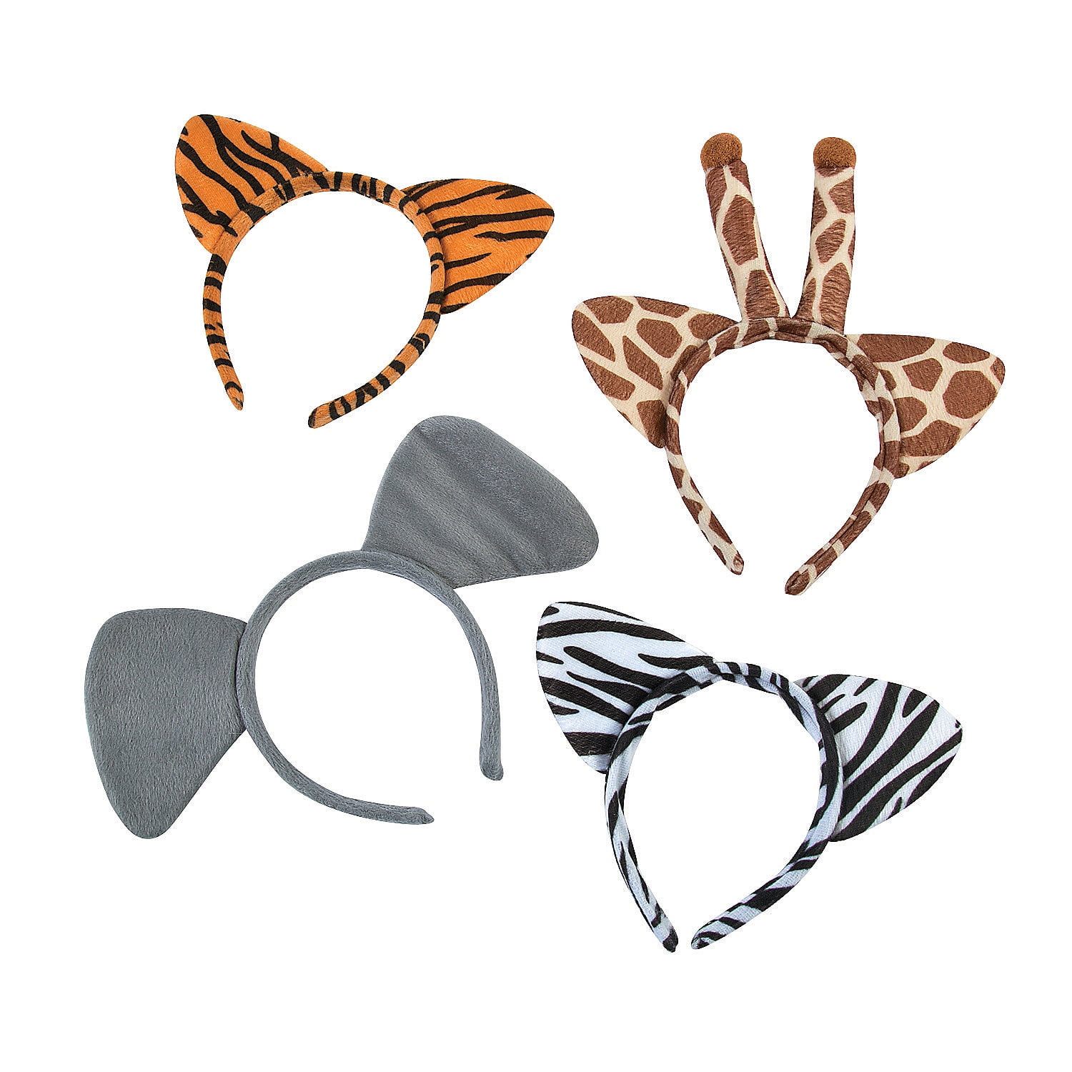 Plush Zoo Animal Ear Headbands - Party Wear - 12 Pieces - Walmart.com ...