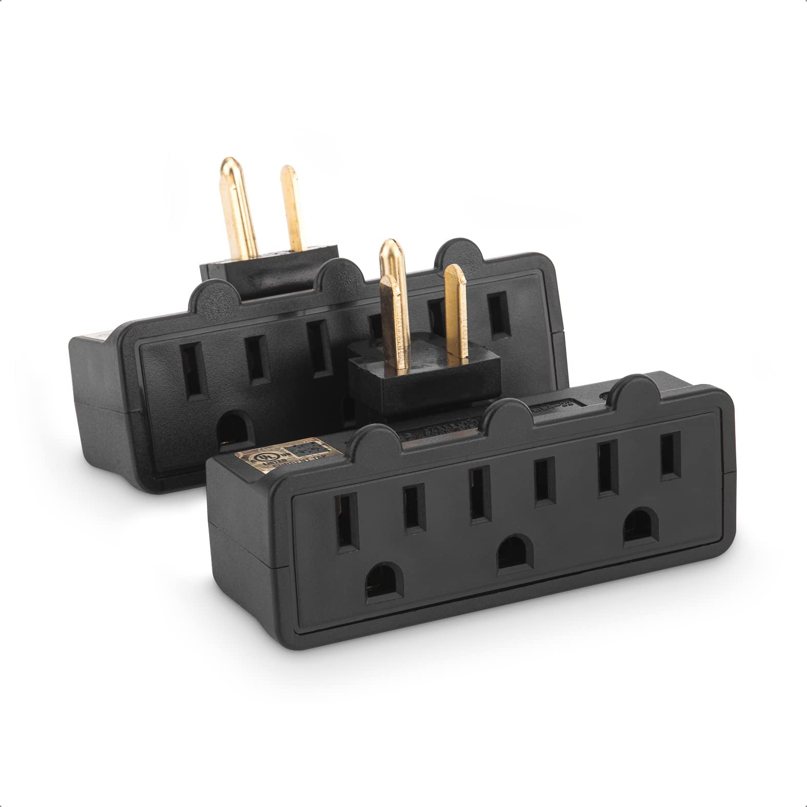 [UL Listed] Cable Matters (2-Pack) 3-Outlet Grounded 180 Degree Swivel ...