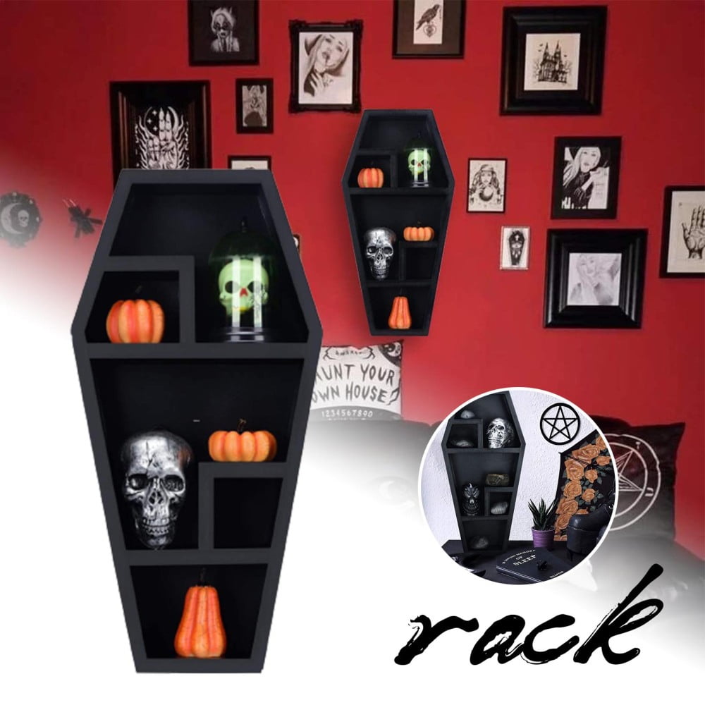 Halloween Gothic Decorative Coffin Rack Durable Delicate Coffin Model ...