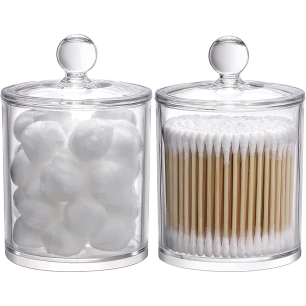 15-Ounce Qtip Holder Dispenser Bathroom Containers Apothecary Jar for ...