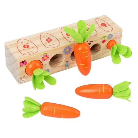 Fun Wooden Plucking Radish Toy Puzzle Carrots Harvest Shape Size ...