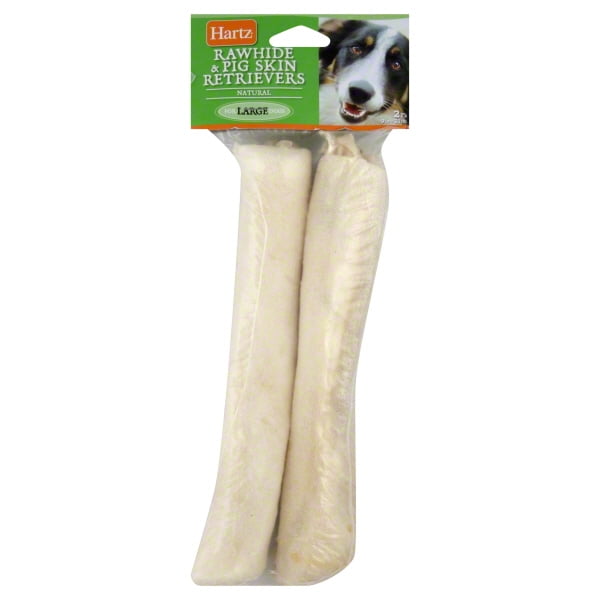 Hartz 99361 2 Pack 9-in Dental 2 In 1 Rawhide and Pig Skin Chews ...