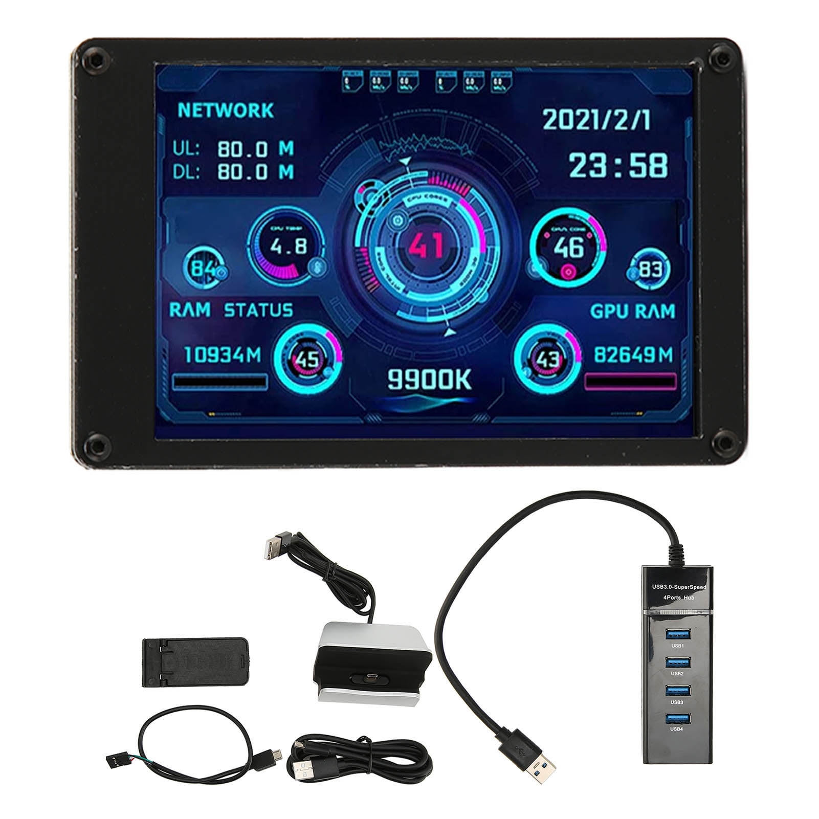 Mini pantalla IPS USB de 3,5 pulgadas, CPU, GPU, RAM, Monitor de datos ...