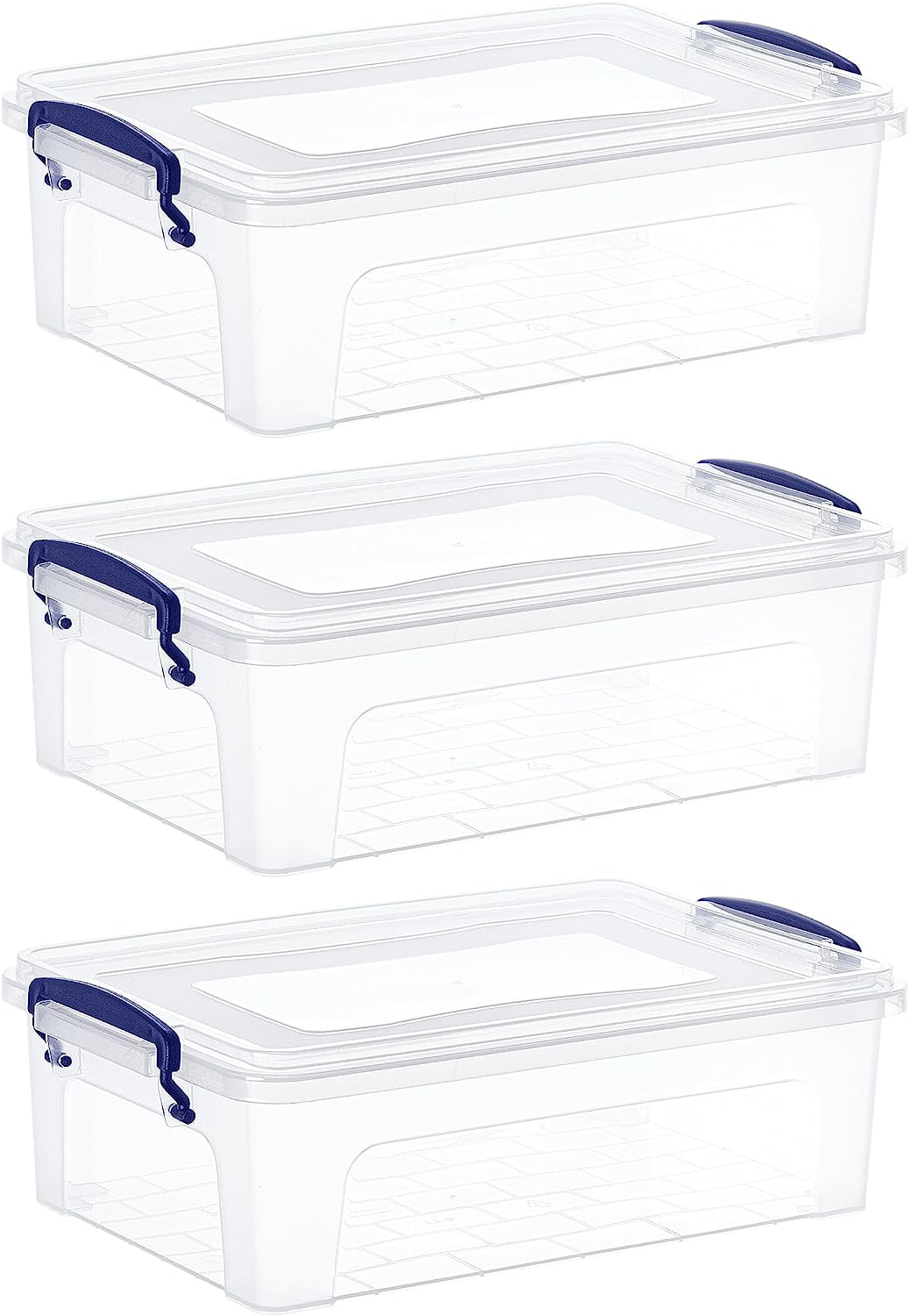Clear Storage Bins with Lids, Small Stackable Storage Boxes with ...
