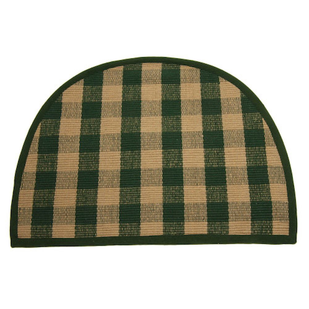Semi-Circle Cotton - Beige/Green Check Floor Mat - Walmart.com