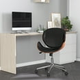 Merrick Lane Black Faux Leather Ergonomic Mid-Back Office Chair With ...