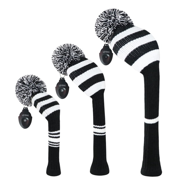 LeFeng 3Pcs Golf Club Head Covers Set Knitted Golf Head Covers for ...