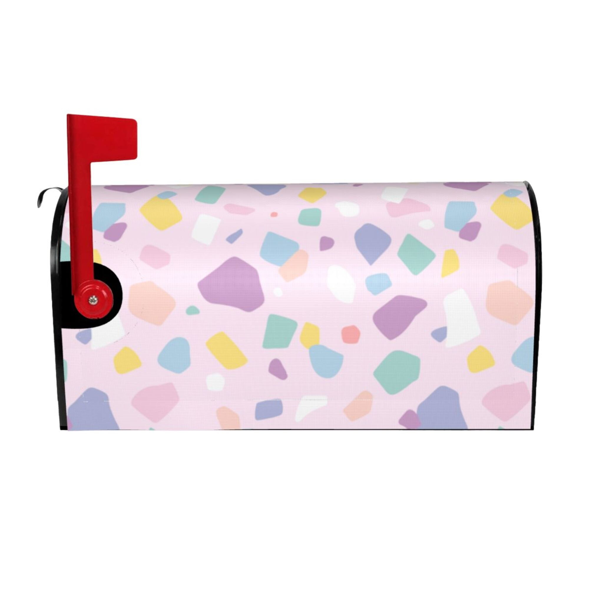 TEQUAN Cute Pastel Terrazzo Magnetic Mailbox Cover, Mailbox Wraps ...