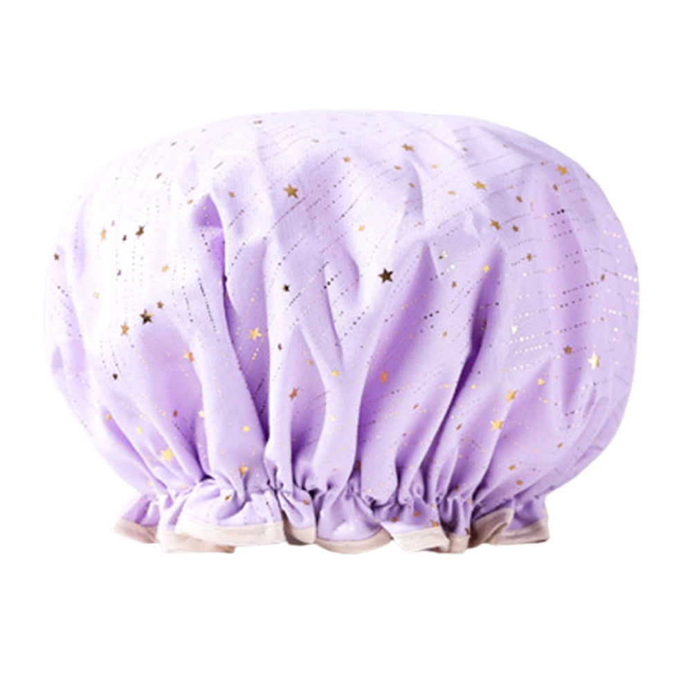 Shower Cap Waterproof Double Layers for Women Long Hair Protection ...
