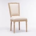 Contemporary Dining Chairs, Antique Painting Linen Fabric Side Chair ...